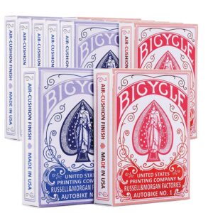 bicycle playing cards 6 deck autobike no.1, 3 red, 3 blue playing card decks