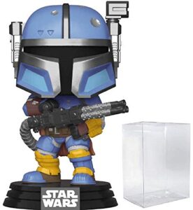 pop star wars: the mandalorian - heavy infantry mandalorian (paz vizsla) funko vinyl figure (bundled with compatible box protector case)