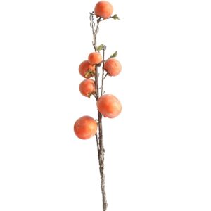 junzixiao artificial persimmon tree branches fake fruit home wedding decor artificial flowers garden hotel office home farmhouse decor one branch per pack (orange, 35.43)