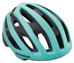 schwinn led insight ert bike helmet for youth boys girls, front & rear led lights, can fit head circumference 54-58 cm, 19 air vents, adjustable strap, medium blue