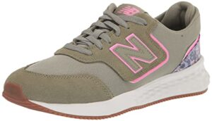 new balance women's fresh foam x-70 v1 sneaker, olive leaf/vibrant pink/black, 8