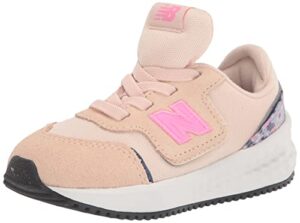 new balance kid's x70 v1 bungee sneaker, vintage rose/moon shadow/vibrant pink, 2 wide infant