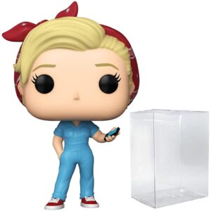 pop parks and rec - leslie knope the riveter funko vinyl figure (bundled with compatible box protector case)