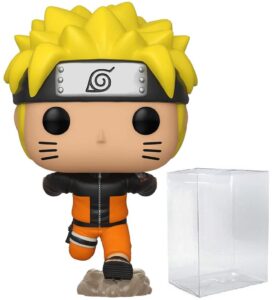 pop naruto shippuden - naruto uzumaki (running) funko vinyl figure (bundled with compatible box protector case), multicolor, 3.75