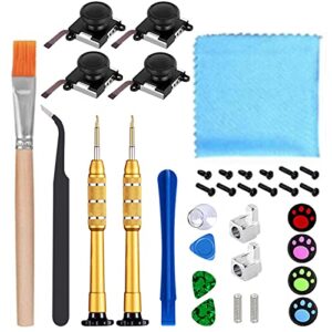 joystick repair kit, 34pcs joystick replacement accessories&repair tools, switch controller repair accessory kit, replacement part repair kit for joyc/on, switch li/te