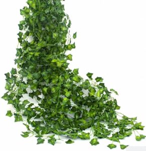 shinily 84ft 12 strands artificial ivy fake vines, greenery leaves ivy garland artificial hanging plants for home kitchen garden wedding party wall room decor