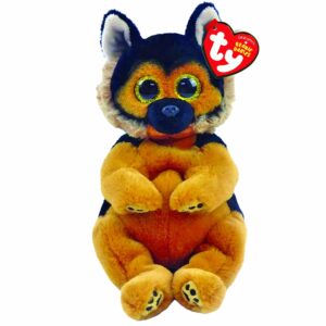 ty - beanie babies - ace the dog soft toy 15 cm, black/brown, ty40544