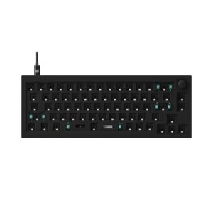 keychron q2 wired custom mechanical keyboard barebone knob version, qmk/via programmable macro, compatible with mac windows linux, hot-swappable 65% layout, double-gasket diy kit - blue