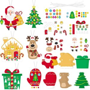 civaner christmas craft kit for kids christmas tree ornaments hanging art and craft diy project gingerbread house crafts kit christmas box claus reindeer christmas crafts for kids, 6 styles