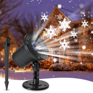 christmas snowflake projector lights, waterproof indoor outdoor snowfall projection lights for christmas theme party, holiday, home birthday party, home garden decoration