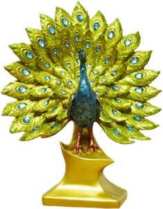 peacock figurine desktop statue modern peacock ornament desk table statue for home bedroom living room garden office - style 03