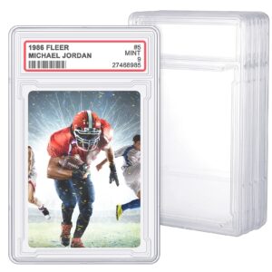 trading cards protector case acrylic clear baseball card holders with label position hard card sleeves small sturdy storage box for card standard collector sport game grade card case (6 pieces)