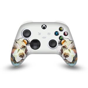 head case designs officially licensed michel keck pitbull art mix vinyl sticker gaming skin decal cover compatible with xbox series x/s controller