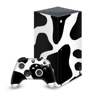 head case designs officially licensed grace illustration cow art mix vinyl sticker gaming skin decal cover compatible with xbox series x console and controller bundle