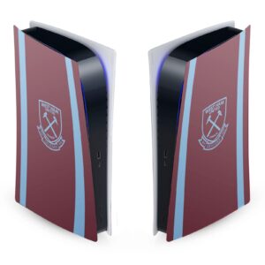 head case designs officially licensed west ham united fc jersey 2020/21 home kit vinyl faceplate sticker gaming skin decal cover compatible with sony playstation 5 ps5 digital edition console