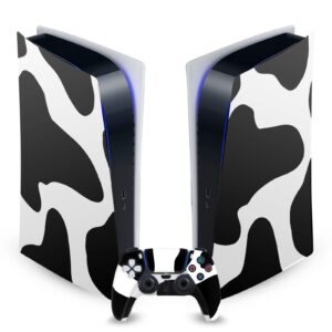 head case designs officially licensed grace illustration cow art mix vinyl faceplate sticker gaming skin decal compatible with sony playstation 5 ps5 digital edition console and dualsense controller