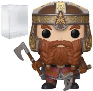 pop lord of the rings - gimli funko pop vinyl figure (bundled with compatible pop box protector case), multicolored, 3.75 inches