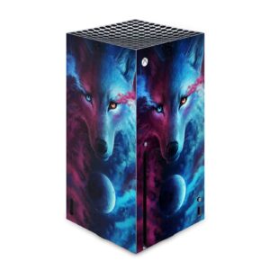 head case designs officially licensed jonas "jojoesart" jödicke wolf galaxy art mix vinyl sticker gaming skin decal cover compatible with xbox series x console