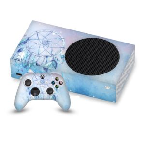 head case designs officially licensed simone gatterwe blue dreamcatcher art mix vinyl sticker gaming skin decal cover compatible with xbox series s console and controller bundle