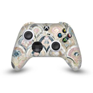 head case designs officially licensed micklyn le feuvre art deco tiles in soft pastels art mix vinyl sticker gaming skin decal cover compatible with xbox series x/s controller