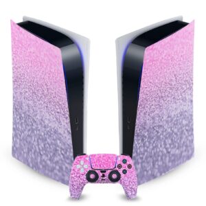 head case designs officially licensed monika strigel lavender pink art mix vinyl faceplate gaming skin decal compatible with sony playstation 5 ps5 digital edition console and dualsense controller