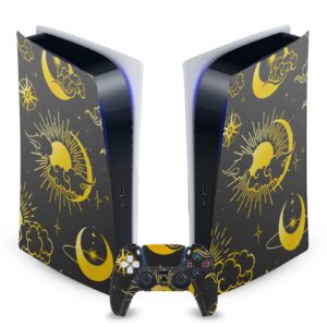 head case designs officially licensed haroulita sun moon and stars art mix vinyl faceplate gaming skin decal compatible with sony playstation 5 ps5 digital edition console and dualsense controller