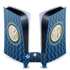 head case designs officially licensed inter milan home 2020/21 crest kit vinyl faceplate gaming skin decal compatible with sony playstation 5 ps5 digital edition console and dualsense controller