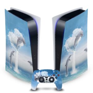 head case designs officially licensed simone gatterwe lovers art mix vinyl faceplate sticker gaming skin decal compatible with sony playstation 5 ps5 digital edition console and dualsense controller