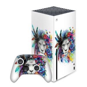 head case designs officially licensed pixie cold king of the lions art mix vinyl sticker gaming skin decal cover compatible with xbox series x console and controller bundle