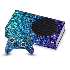 head case designs officially licensed pldesign aqua blue art mix vinyl sticker gaming skin decal cover compatible with xbox series s console and controller bundle