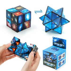 star cube,vcall 2 in 1 combo infinity cube fidget toy magic star cube smooth surface magic cube puzzle for kids and adults to stress and anxiety relief mini preschool toys