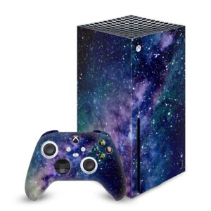 head case designs officially licensed cosmo18 milky way art mix vinyl sticker gaming skin decal cover compatible with xbox series x console and controller bundle