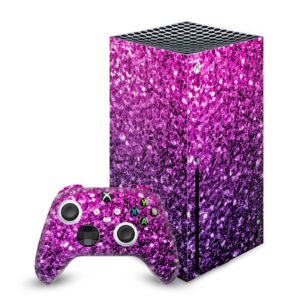 head case designs officially licensed pldesign purple pink art mix vinyl sticker gaming skin decal cover compatible with xbox series x console and controller bundle