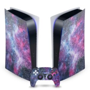 head case designs officially licensed anis illustration galaxy art mix vinyl faceplate sticker gaming skin decal compatible with sony playstation 5 ps5 digital edition console and dualsense controller