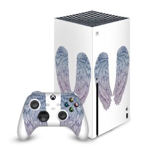 head case designs officially licensed rachel caldwell angel wings art mix vinyl sticker gaming skin decal cover compatible with xbox series x console and controller bundle