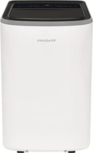 frigidaire fhpw122ac1 portable room air conditioner, 12k btu (ashrae) / 8k btu (doe) with multi-speed fan/dehumidify mode/washable filter, built-in air ionizer/wi-fi connected/window kit, in white