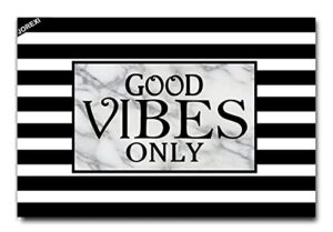 funny doormat,good vibes only door mat,garden outdoor indoor entrance mat anti-slip rubber front door kitchen home backing doormat