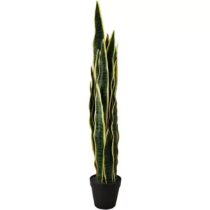 ailimama artificial snake plant 39 inch yellow fake sansevieria, perfect faux plants for home garden office store decoration