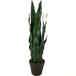 ailimama artificial snake plant 27 in green fake sansevieria , perfect faux plants for home garden office store decoration