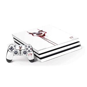 skinit decal gaming skin compatible with ps4 pro console and controller bundle - officially licensed warner bros pennywise bloody design