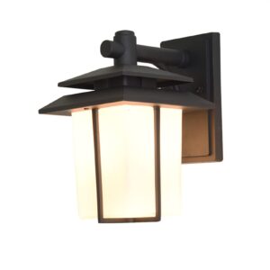 quality wall lamps led outdoor wall light, black with transparent water glass, photocell sensor, 580 lumens, dusk to dawn light sensor, anti-rust, garden, courtyard, home, decorative lights, residenti