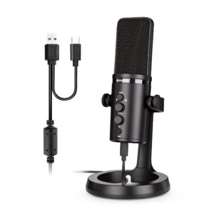 manayo usb condenser microphone for recording, podcasting, streaming and gaming. professional usb/usb-c mic for computer, laptop, phone and mac, plug and play, cardoid & bi-directional mode.