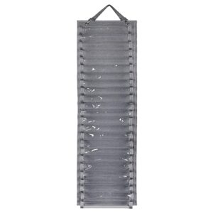 vinyl storage organizer - vinyl organizer rack over the door diy with 48 roll compartments hanging holder(grey)