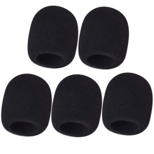 blingkingdom 5pcs thick handheld stage microphone windscreen foam anti-jet sponge cover (black)