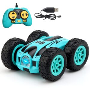 meryi mini stunt rc cars toy, 4wd 2.4ghz remote control car double sided rotating vehicles, kids toy for boys & girls birthday, no battery