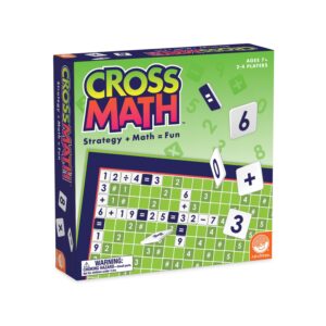 mindware crossmath - engaging 2-4 player math games for kids, multiplication game - includes additional activities and guidebook