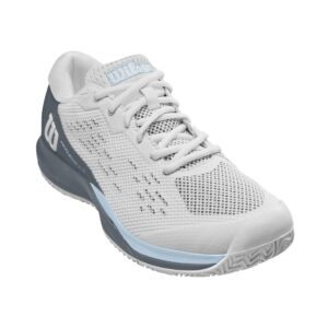 wilson women's rush pro ace pickler sneaker, white/grey/baby blue, 9