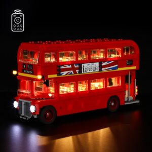 briksmax led lighting kit for creator london bus - compatible with lego 10258 building blocks model- not include the lego set (remote-control version)