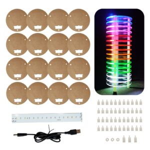 icubesmart 16 led audio spectrum diy electronic kits, built-in microphone to collect music (pp16-round)