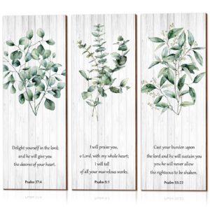 3 pieces bible verses wall art decor christian wall art wooden christian decorations for home rustic christian room decor farmhouse scripture house decor christian posters, 10 x 4 inches